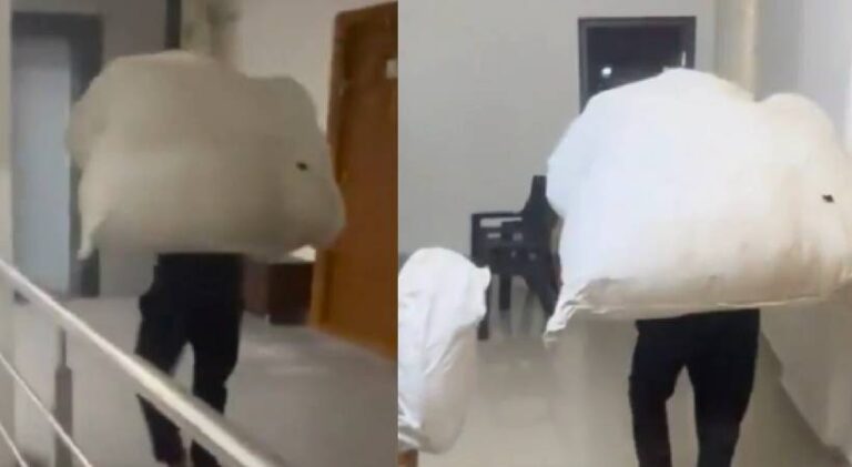 Delivery boy climbs stairs with heavy parcel |ലിഫ്റ്റ് വിലക്കി; ആറാം ...